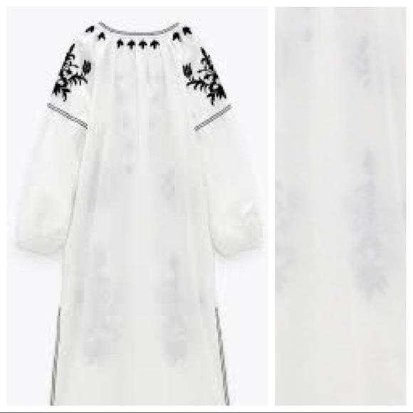 Zara | Dresses | Nwt Zara White Embroidered Midi Dress Size M | Poshmark